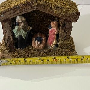 Holiday | Rustic Nativity Scene Manger With Moss Accents | Poshmark